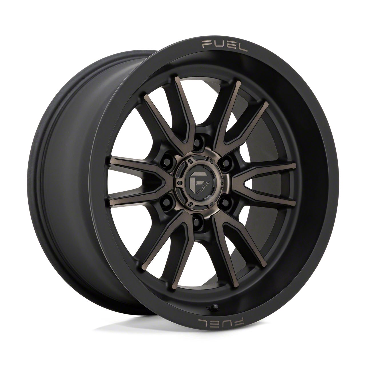 Fuel Wheels Bronco Clash Matte Black Double Dark Tint 6-Lug Wheel; 18x9 ...