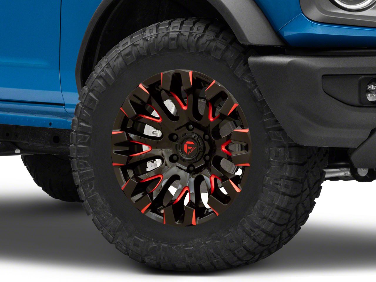 Fuel Wheels Bronco Quake Gloss Black Milled with Red Tint 6-Lug Wheel ...