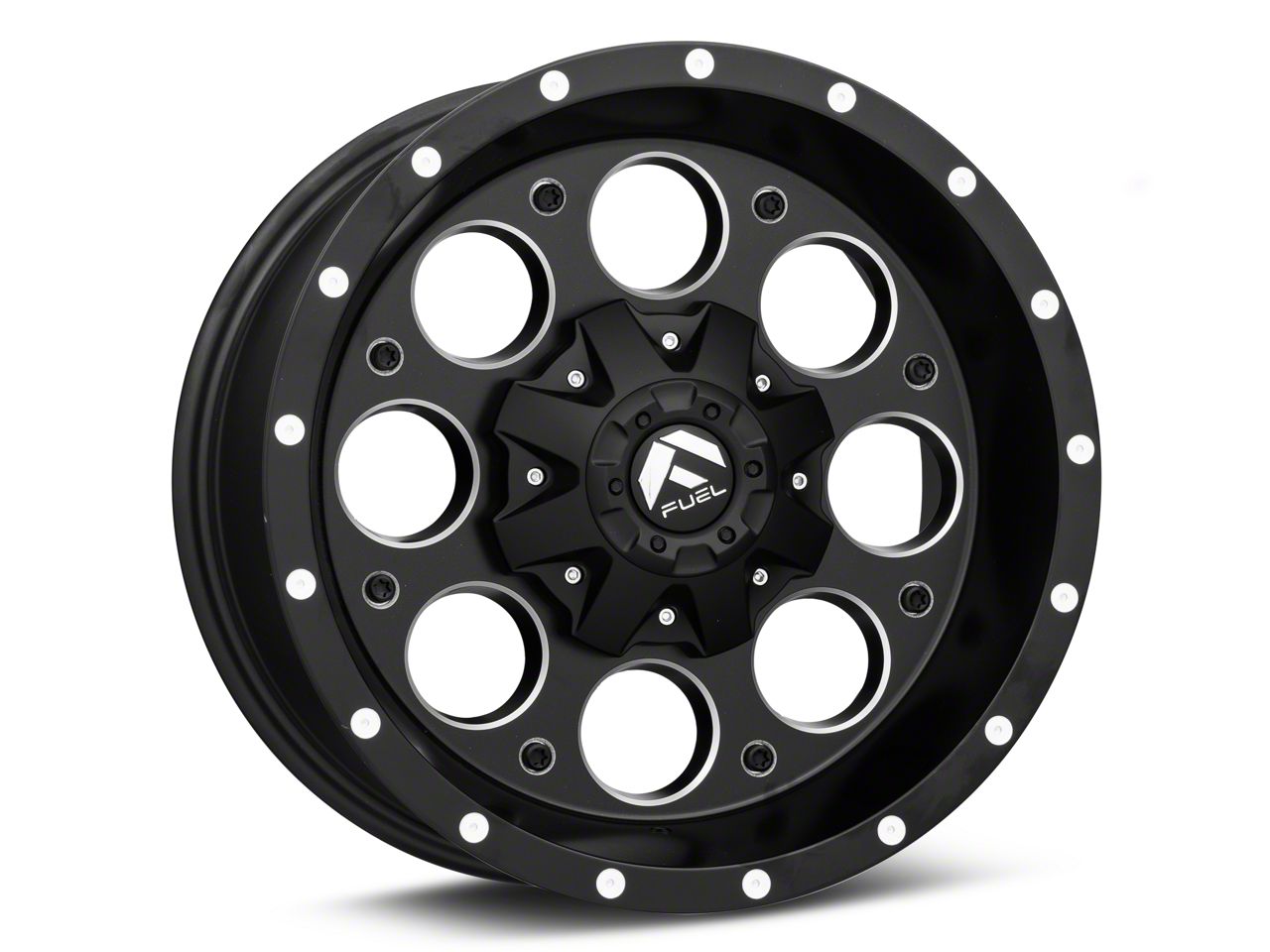 Fuel Wheels Bronco Revolver Matte Black Milled 6-Lug Wheel; 17x9; 1mm ...