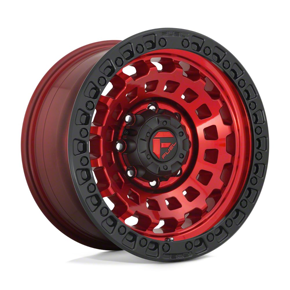 Fuel Wheels Bronco Zephyr Candy Red Black Bead Ring 6-Lug Wheel; 18x9 ...
