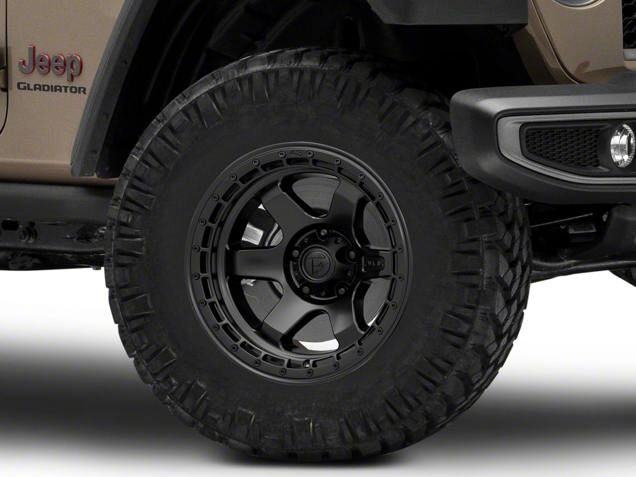 Fuel Wheels Jeep Gladiator Block Matte Black with Black Ring Wheel ...