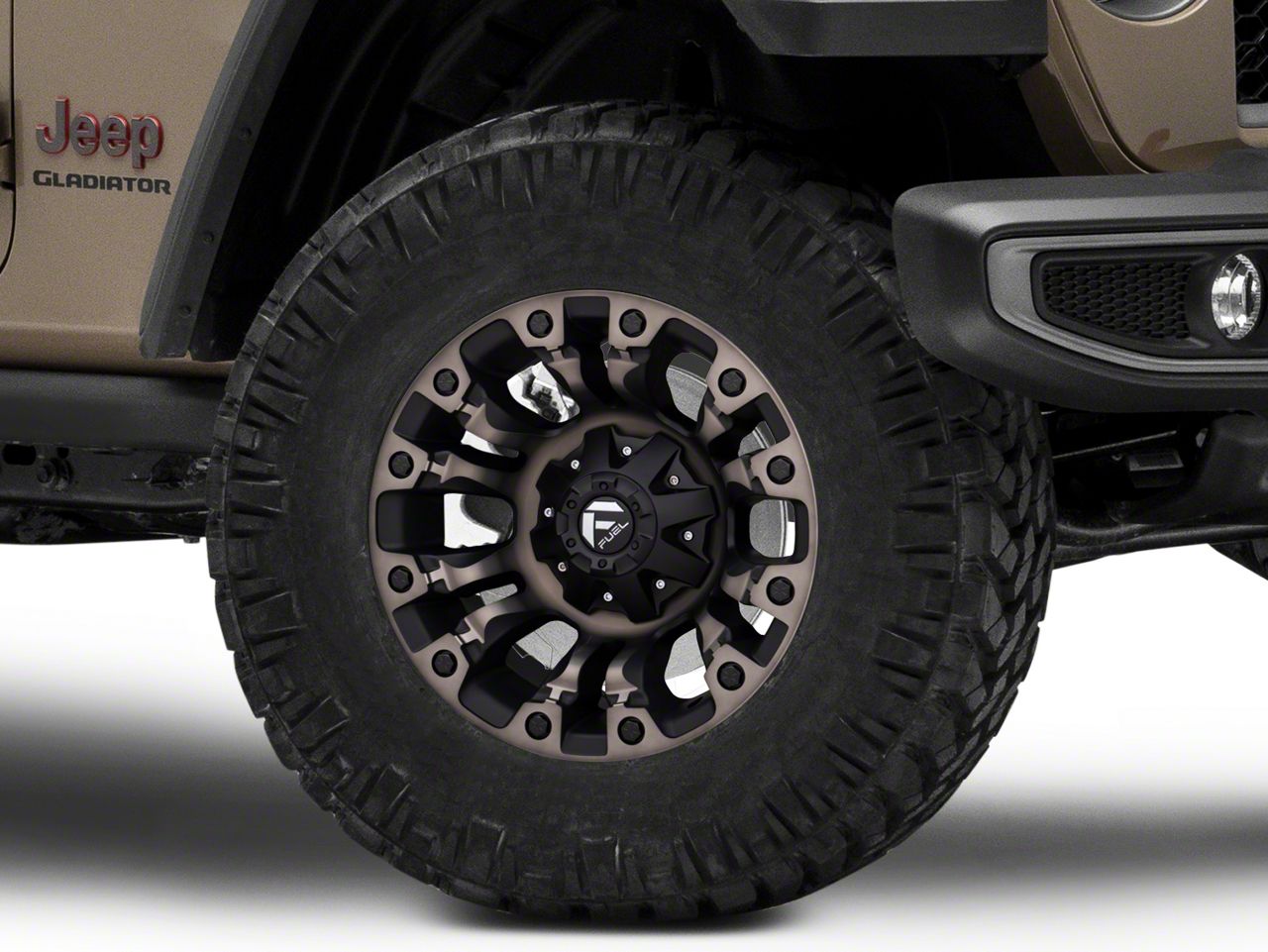 Fuel Wheels Jeep Gladiator Vapor Matte Black Machined Wheel; 17x9; 1mm ...