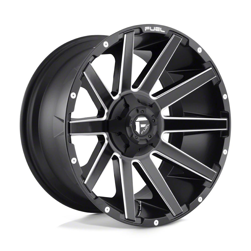 Fuel Wheels Jeep Wrangler Contra Matte Black Milled Wheel; 20x10; -18mm ...