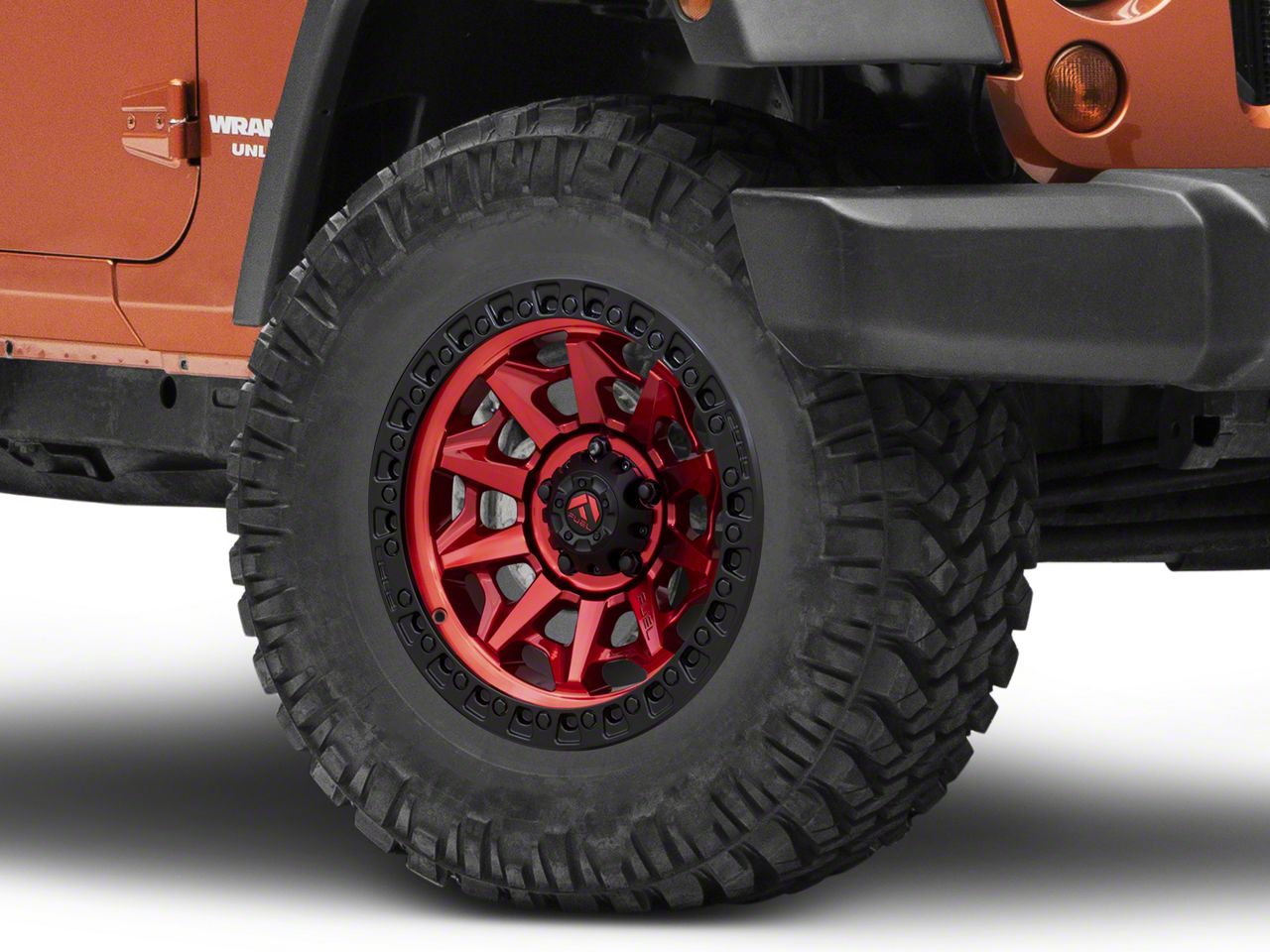 Fuel Wheels Jeep Wrangler Covert Candy Red with Black Bead Ring Wheel ...