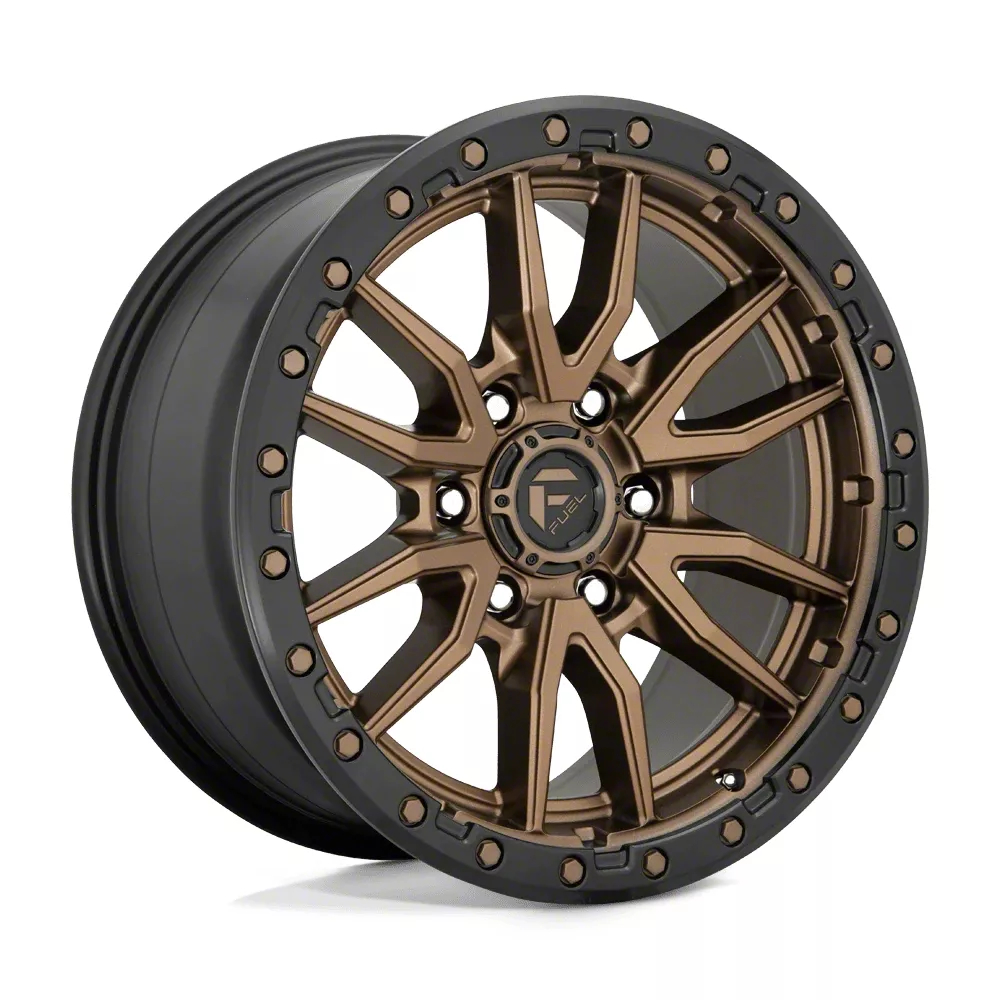 Fuel Wheels Jeep Wrangler Rebel Matte Bronze with Black Bead Ring Wheel; 20x9; 20mm Offset ...
