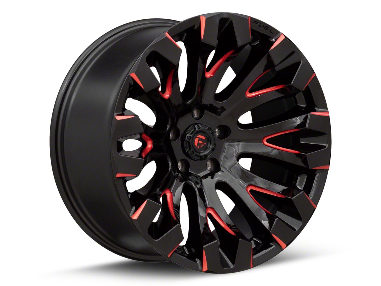 Fuel Wheels Jeep Wrangler Quake Gloss Black Milled with Red Tint Wheel ...