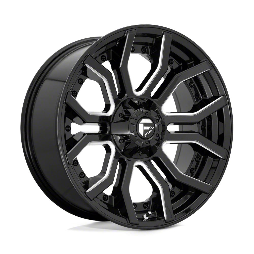 Fuel Wheels Jeep Wrangler Rage Gloss Black Milled Wheel; 20x10; -18mm ...
