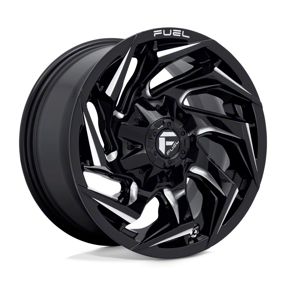 Fuel Wheels Jeep Wrangler Reaction Gloss Black Milled Wheel; 24x12 ...
