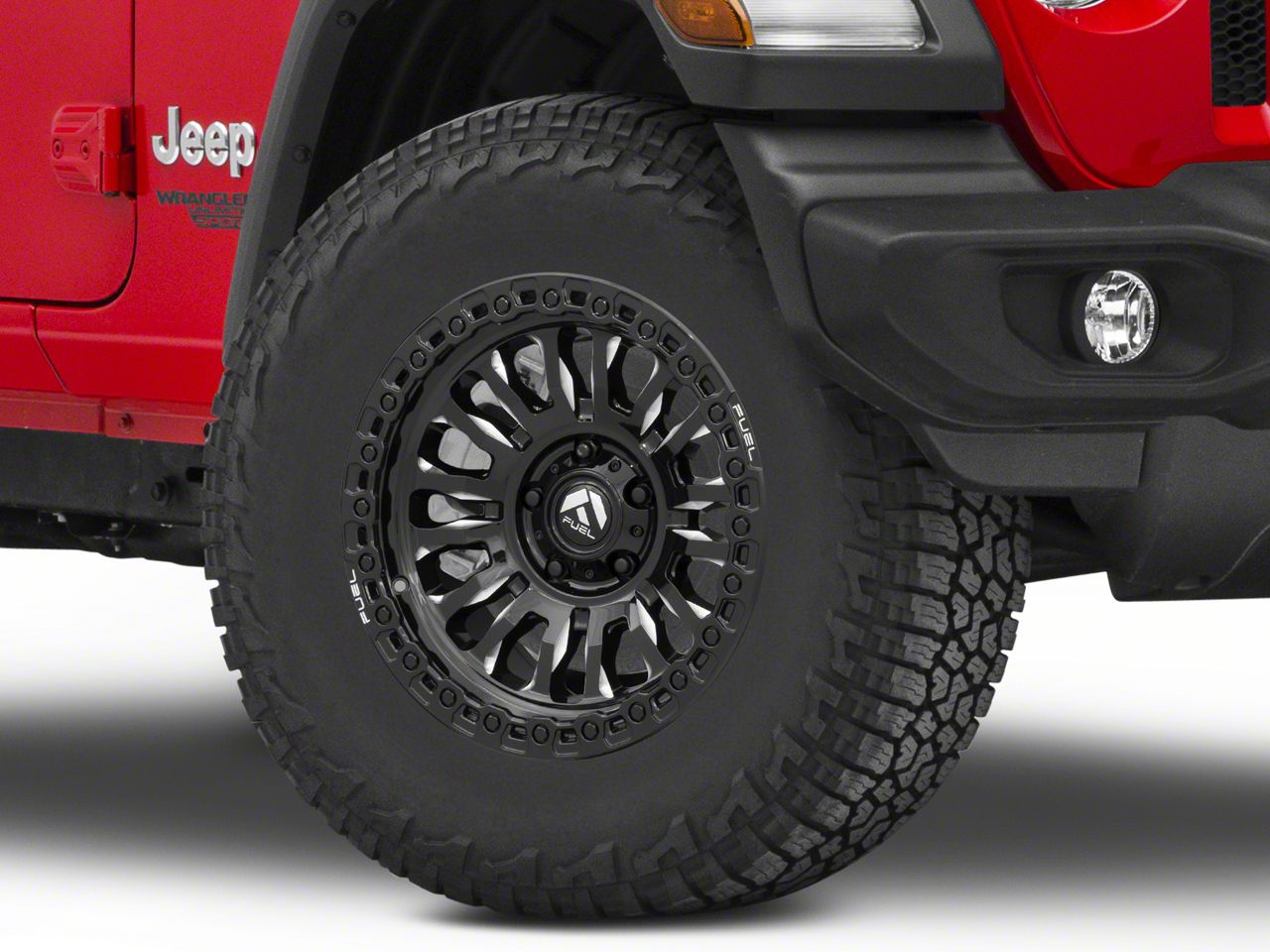 Fuel Wheels Jeep Wrangler Rincon Gloss Black Milled Wheel; 17x9; -12mm ...