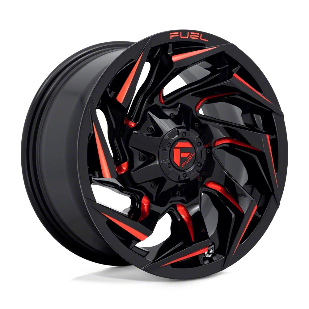 Fuel Wheels Jeep Wrangler Reaction Gloss Black Milled with Red Tint ...