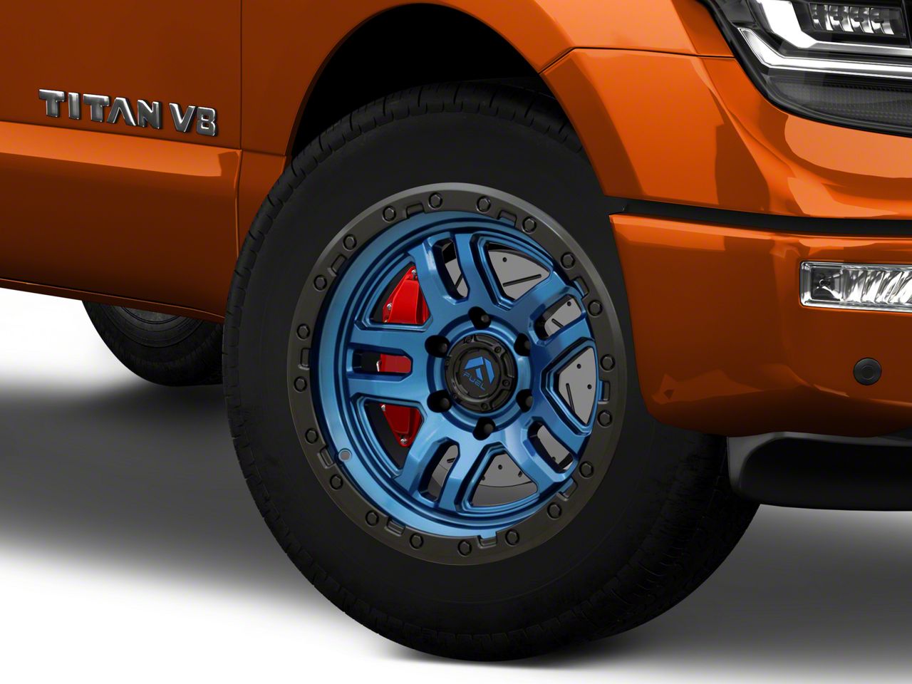 Fuel Wheels Titan Ammo Gloss Blue with Black Bead Ring 6-Lug Wheel ...