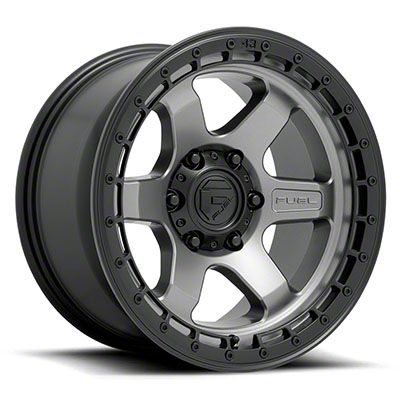 Fuel Wheels Titan Block Matte Gunmetal with Black Ring 6-Lug Wheel ...