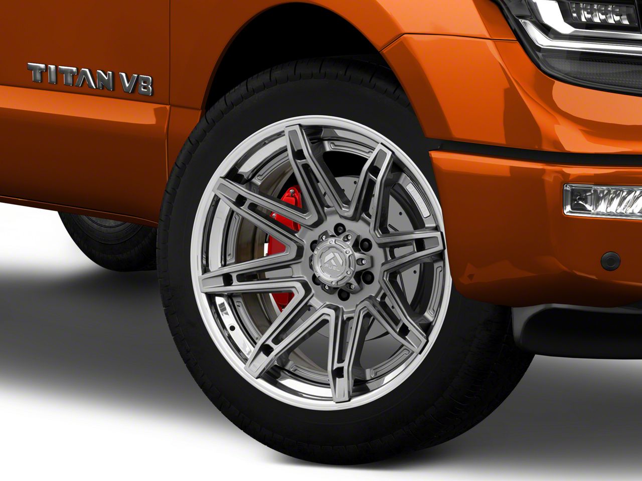 Fuel Wheels Titan Fusion Forged Brawl Platinum with Chrome Lip 6-Lug ...