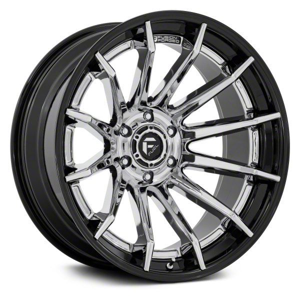 Fuel Wheels Titan Fusion Forged Burn Chrome with Gloss Black Lip 6-Lug ...