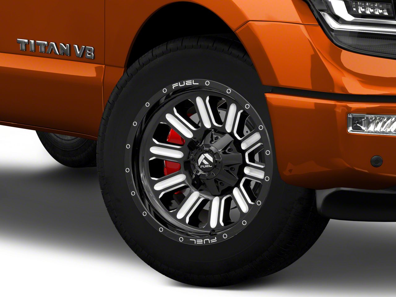 Fuel Wheels Titan Hardline Gloss Black Milled 6-Lug Wheel; 20x9; 20mm ...