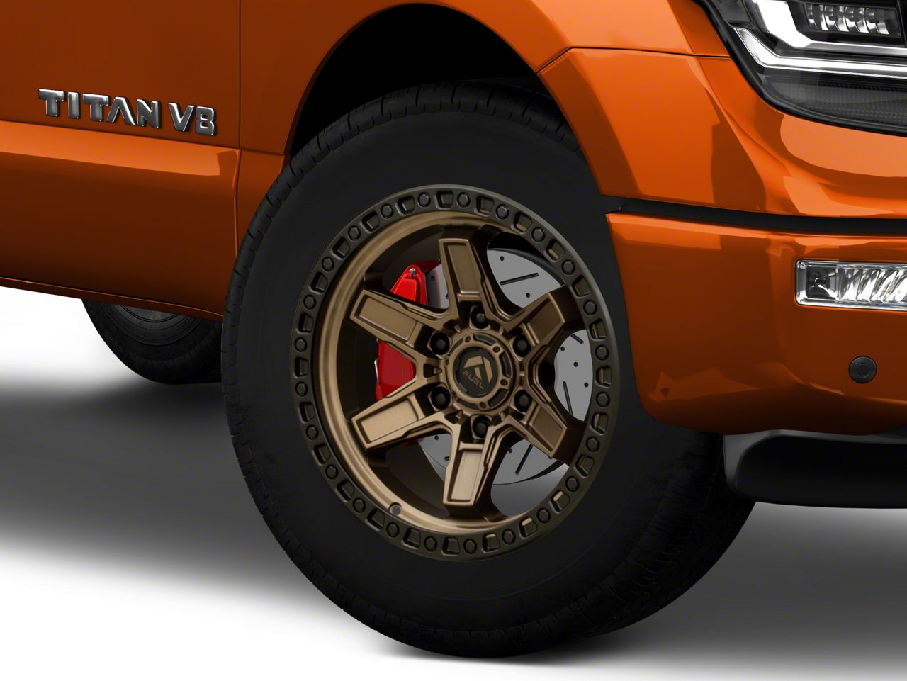 Fuel Wheels Titan Kicker Matte Bronze with Black Bead Ring 6-Lug Wheel ...