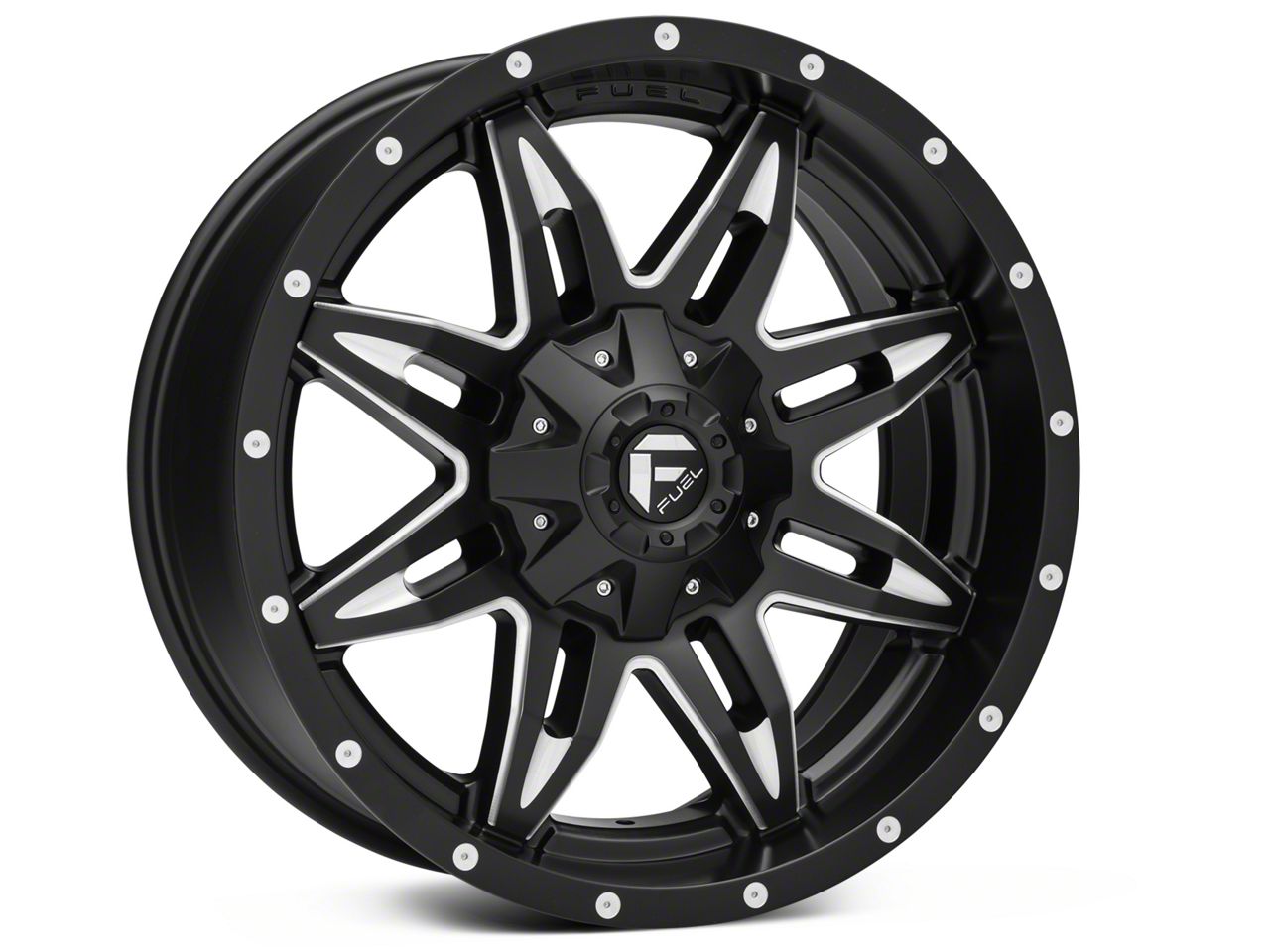 Fuel Wheels Titan Lethal Satin Black Milled 6-Lug Wheel; 20x12; -44mm ...