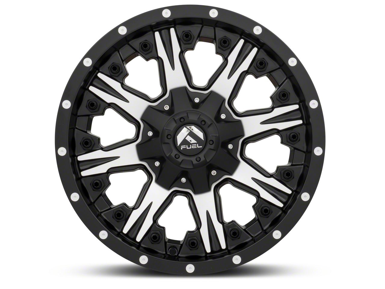 Fuel Wheels Titan NUTZ Matte Black Machined 6-Lug Wheel; 18x9; 1mm ...