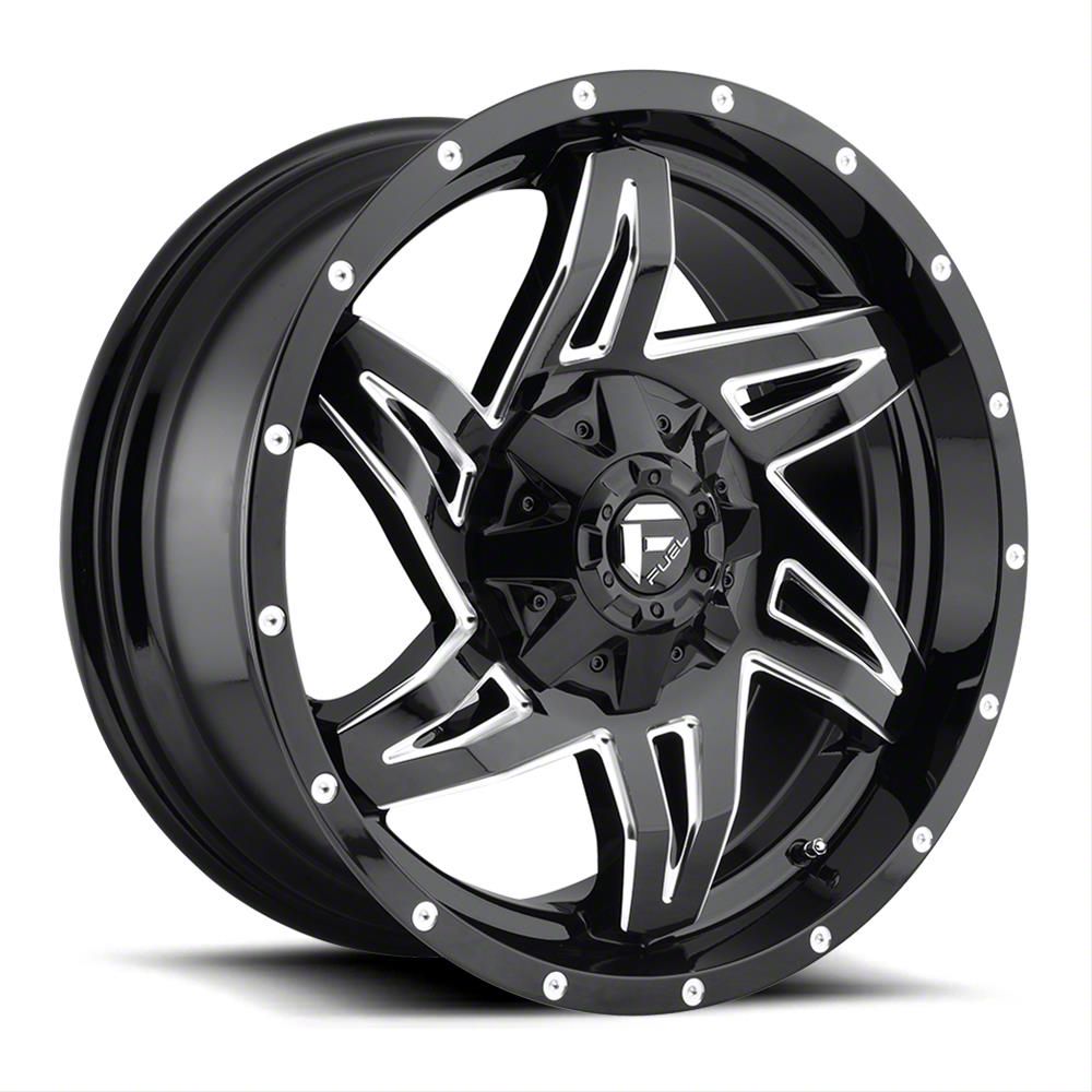 Fuel Wheels Titan Rocker Gloss Black Milled 6-Lug Wheel; 20x9; 1mm ...