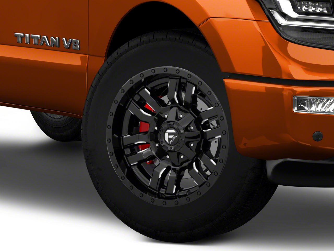 Fuel Wheels Titan Sledge Gloss Black Milled 6-Lug Wheel; 20x9; 1mm ...