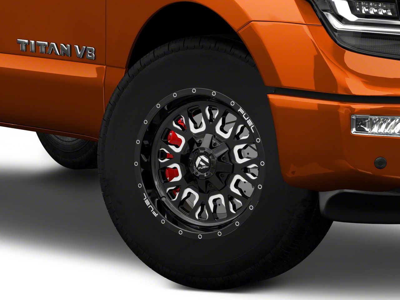 Fuel Wheels Titan Stroke Gloss Black Milled 6-Lug Wheel; 18x9; 1mm ...
