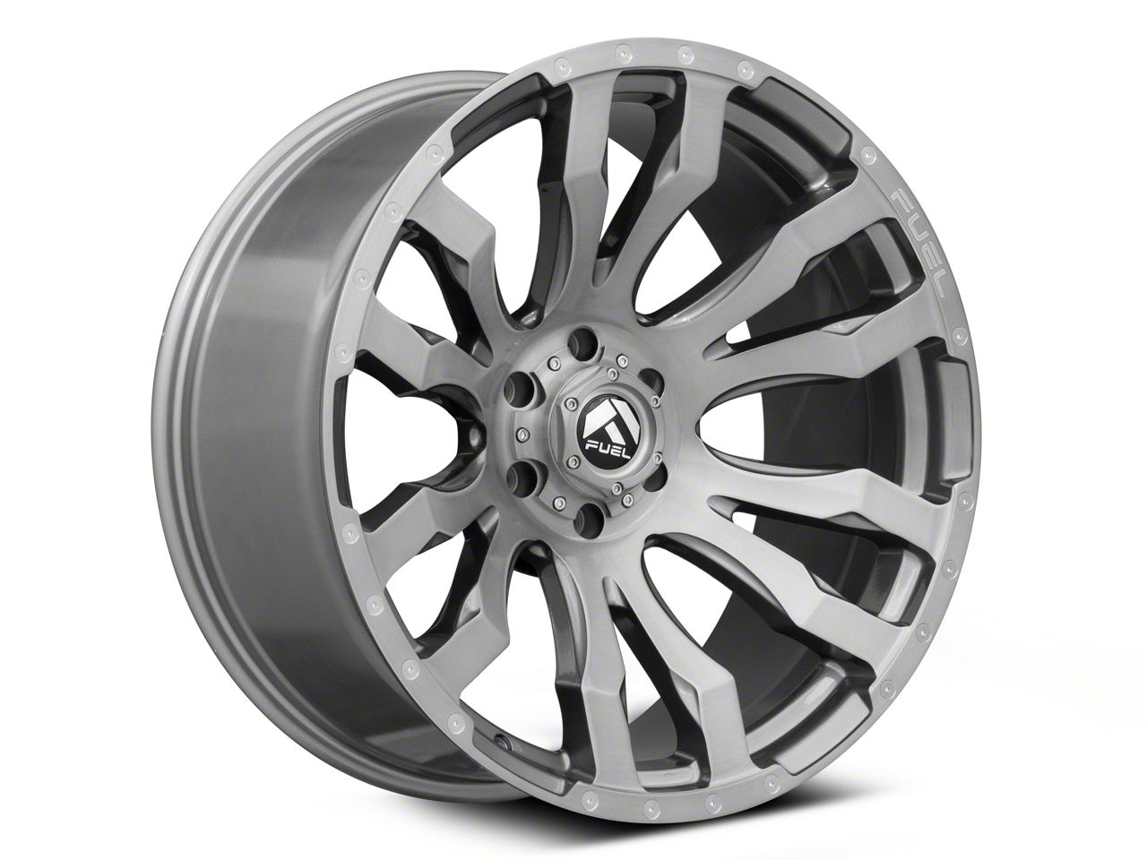 Fuel Wheels Titan XD Blitz Platinum Brushed Gunmetal 6-Lug Wheel; 22x12 ...