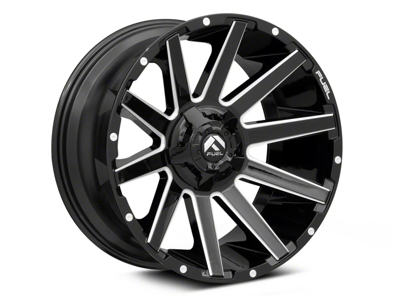 Fuel Wheels Titan XD Contra Gloss Black Milled 6-Lug Wheel; 22x12 ...