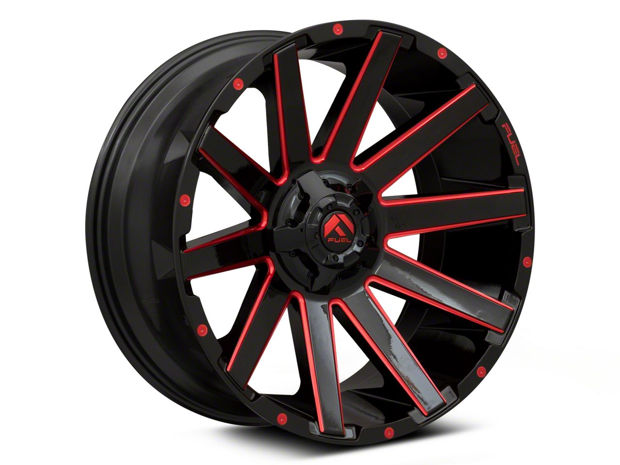 Fuel Wheels Titan XD Contra Gloss Black with Red Tint 6-Lug Wheel ...