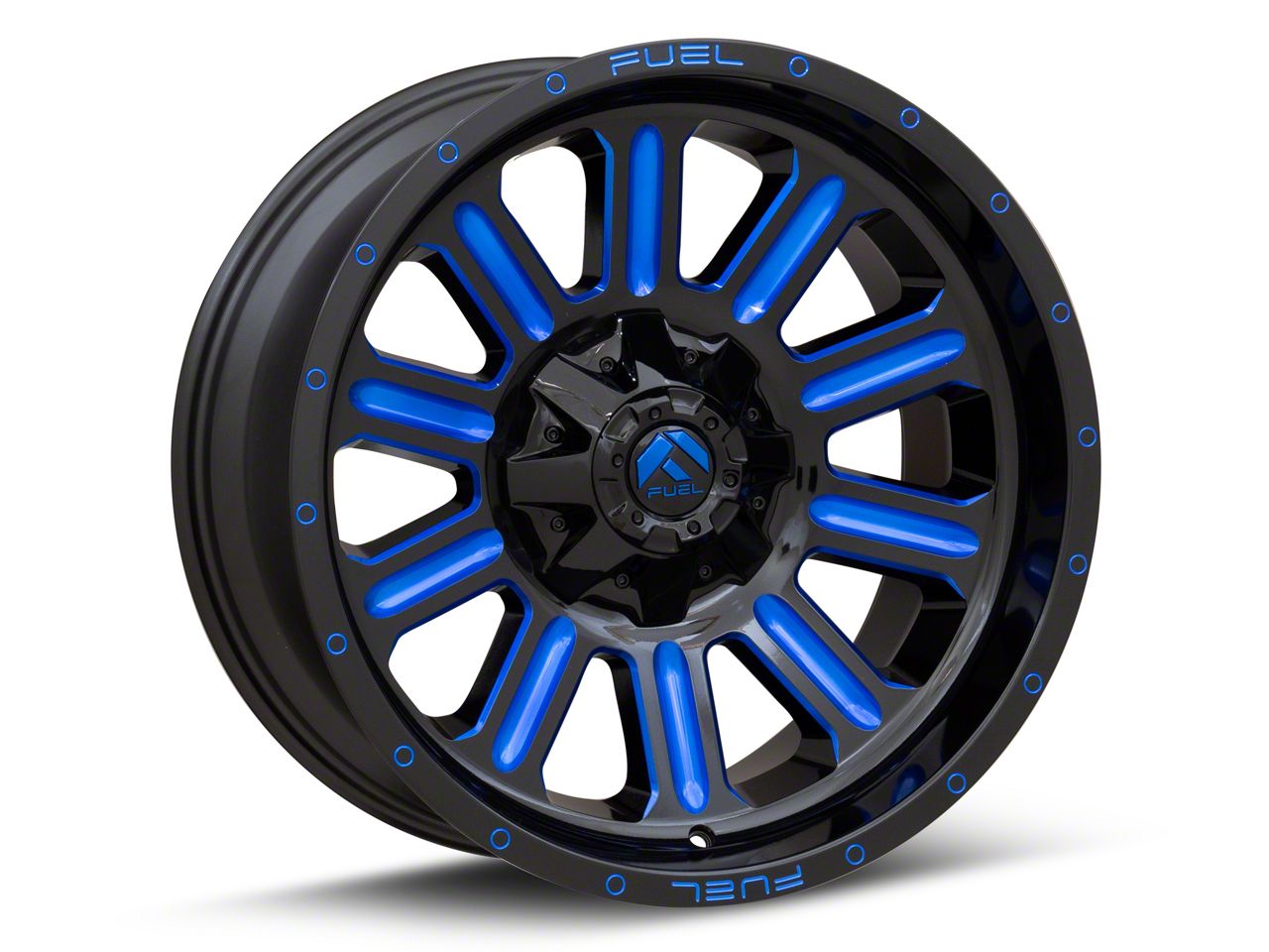 Fuel Wheels Titan XD Hardline Gloss Black with Blue Tinted Clear 6-Lug ...