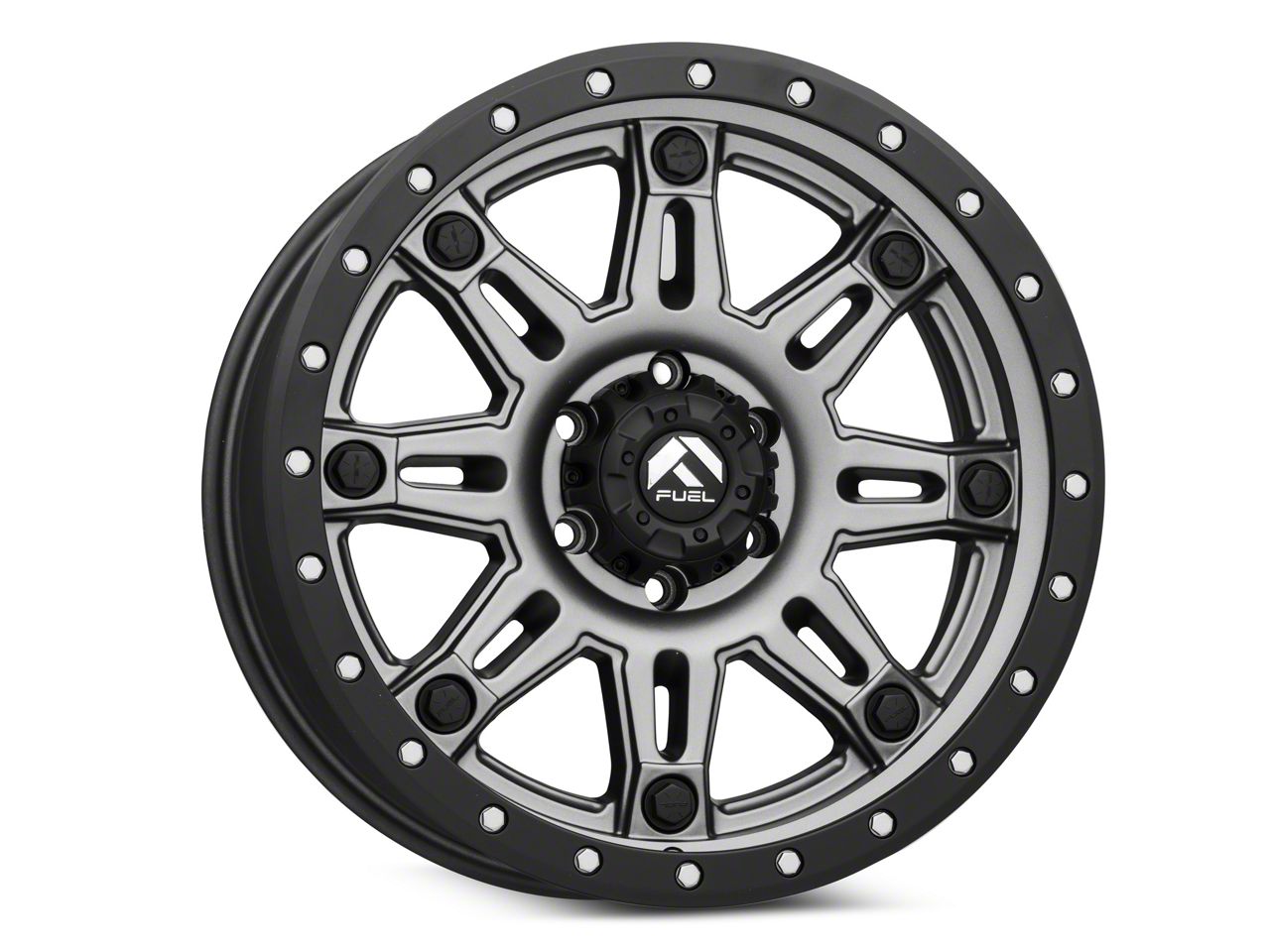 Fuel Wheels Titan XD Hostage III Anthracite with Black Ring 6-Lug Wheel ...