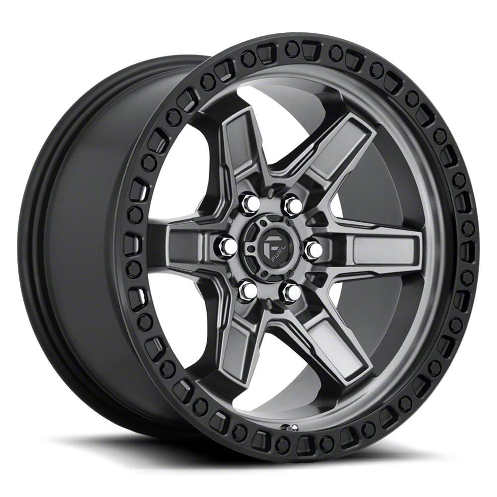 Fuel Wheels Titan XD Kicker Matte Gunmetal with Black Lip 6-Lug Wheel ...
