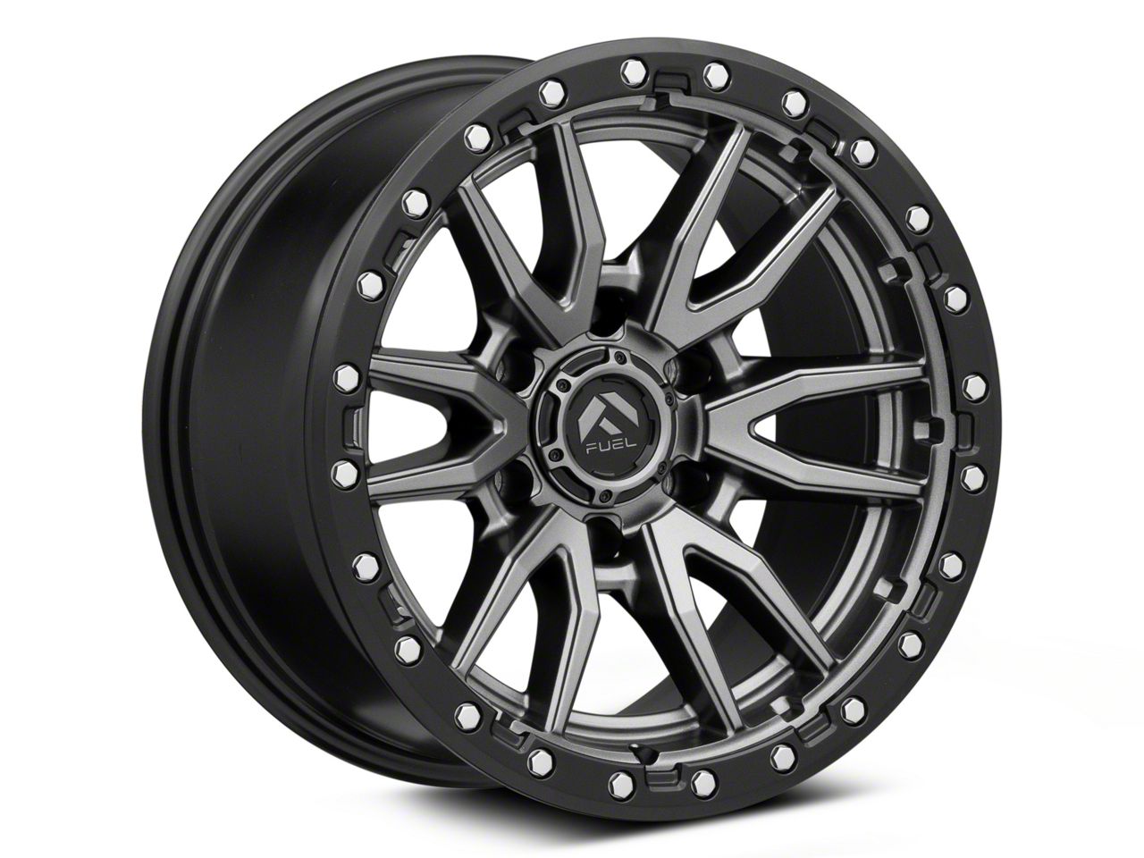 Fuel Wheels Titan XD Rebel Matte Gunmetal with Black Bead Ring 6-Lug ...