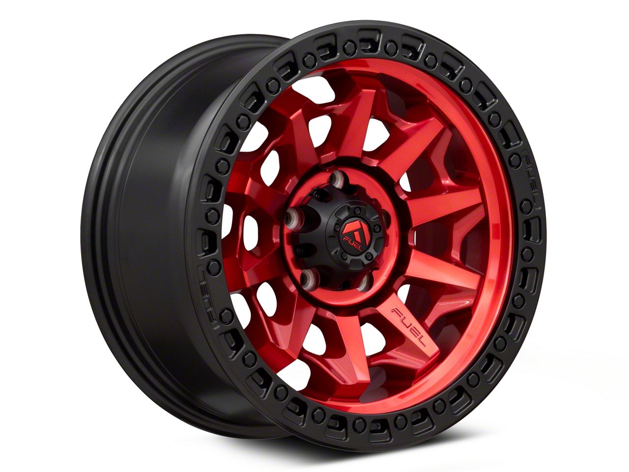 Fuel Wheels Tundra Covert Candy Red with Black Bead Ring 5-Lug Wheel ...