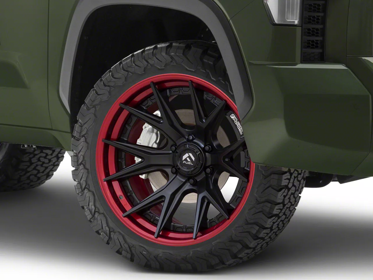 Fuel Wheels Tundra Fusion Forged Catalyst Matte Black with Candy Red ...