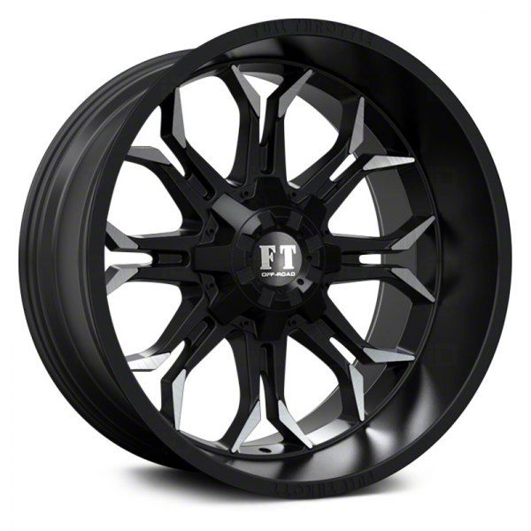 Full Throttle Off Road Titan FT10 Gloss Black with Machine Edges 6-Lug ...