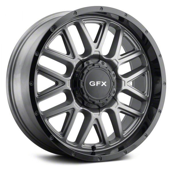 G-FX Toyota 4-Runner TM-5 Matte Gray with Matte Black Lip 6-Lug Wheel ...