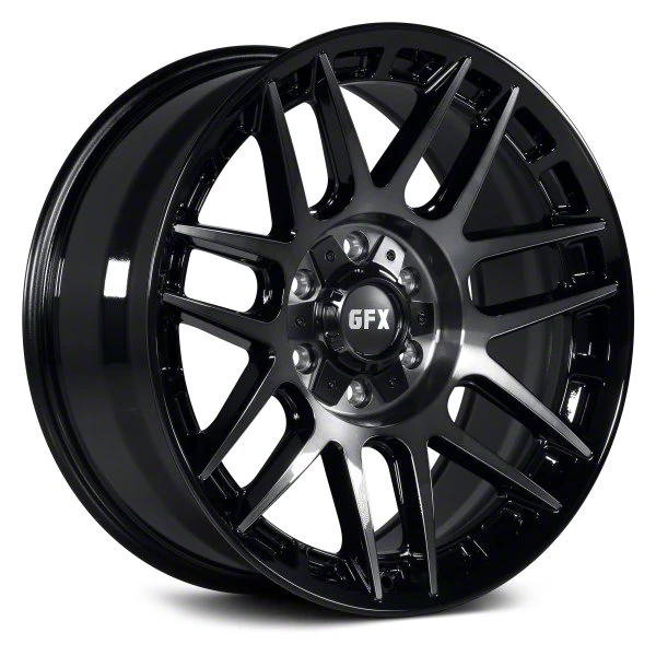 G-FX Titan TM8 Gloss Black with Dark Tint 6-Lug Wheel; 18x9; 18mm ...