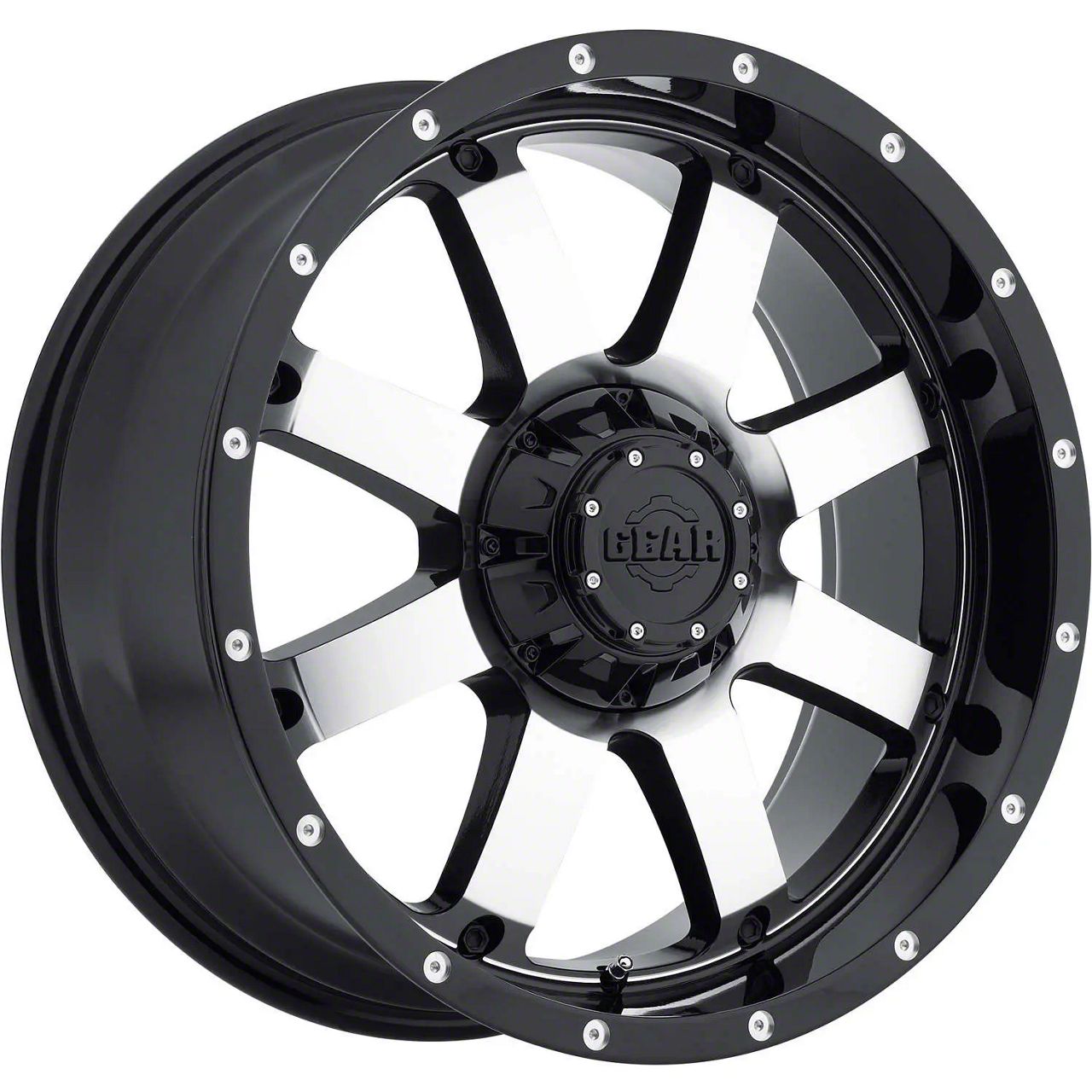 Gear Off-Road Toyota 4-Runner Big Block Gloss Black Machined 6-Lug ...