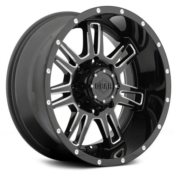 Gear Off-Road Titan XD Challenger Gloss Black Milled 6-Lug Wheel; 18x9 ...