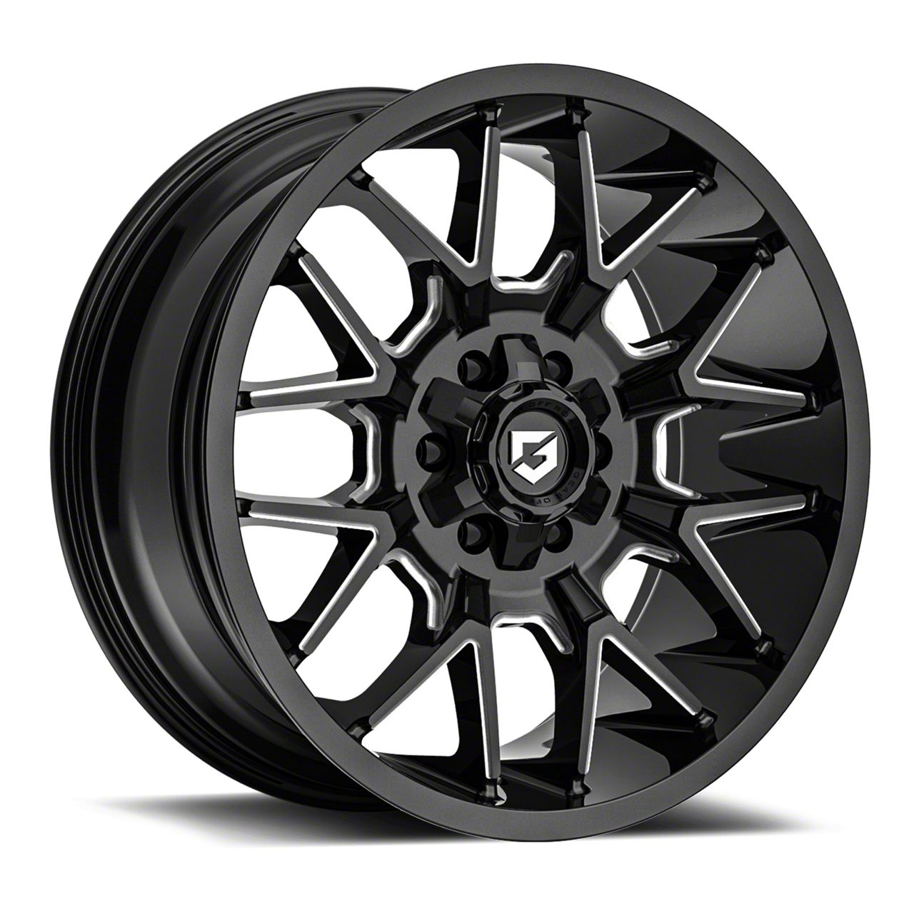 Gear Off-Road Tundra 768 Gloss Black Milled 6-Lug Wheel; 20x9; 18mm ...