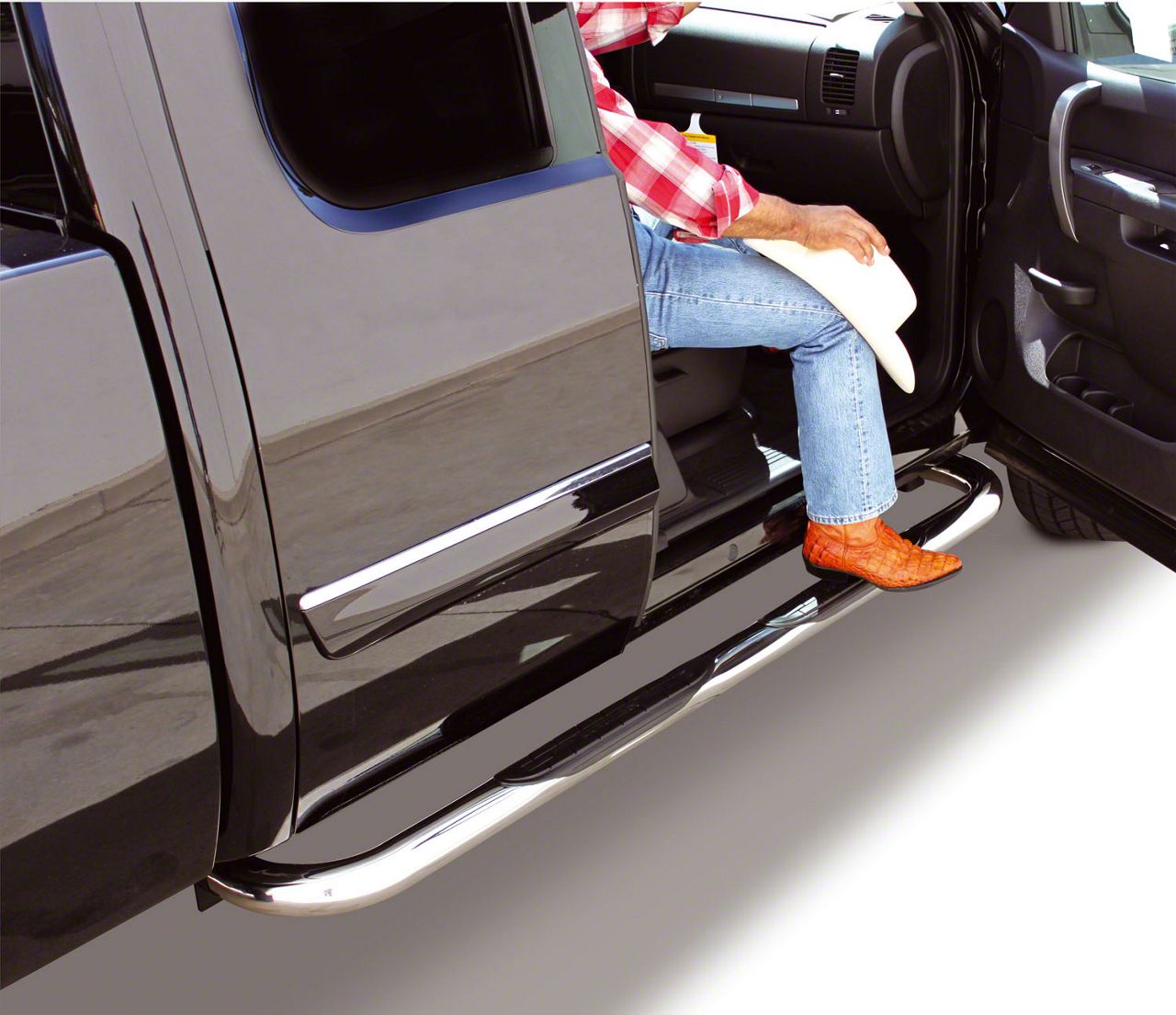 Tundra 3-Inch 4000 Series Cab Length Side Step Bars; Chrome (07-21 ...
