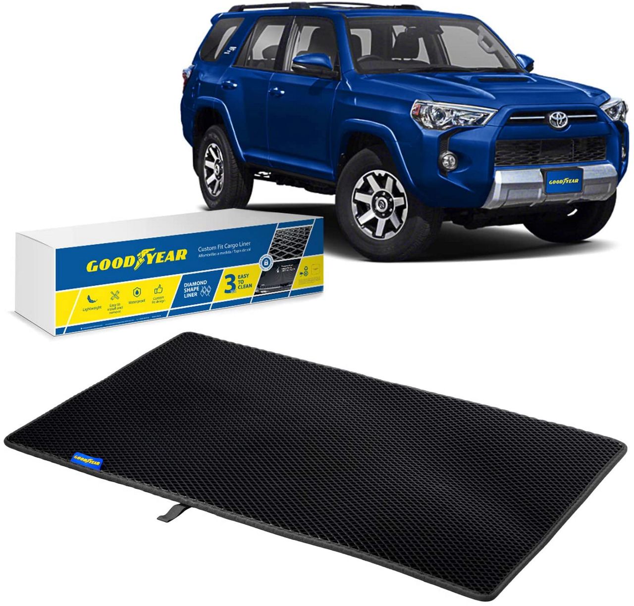 Goodyear Car Accessories Toyota 4-Runner Custom Fit Cargo Liner; Black ...
