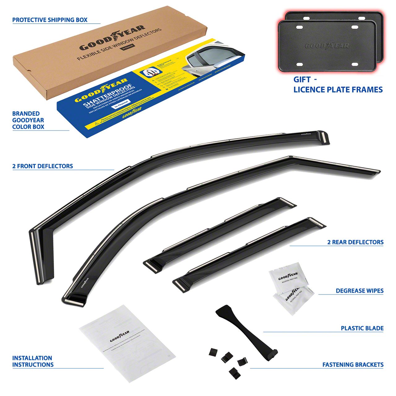 Goodyear Car Accessories Tundra Shatterproof in-Channel Window ...