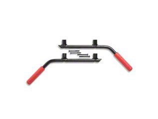 GraBars Jeep Wrangler Genuine Solid Steel Rear Grab Handles; Red Grips ...