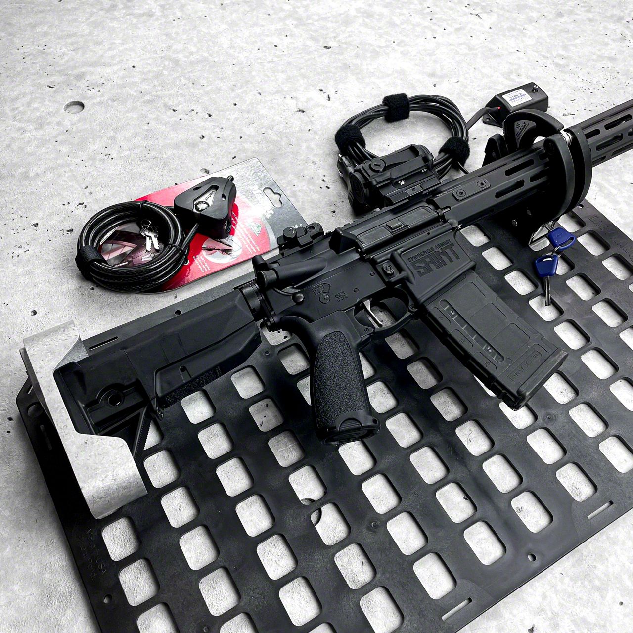 Grey Man Tactical Jeep Gladiator Locking Rifle Rack MOLLE Panel with SC ...