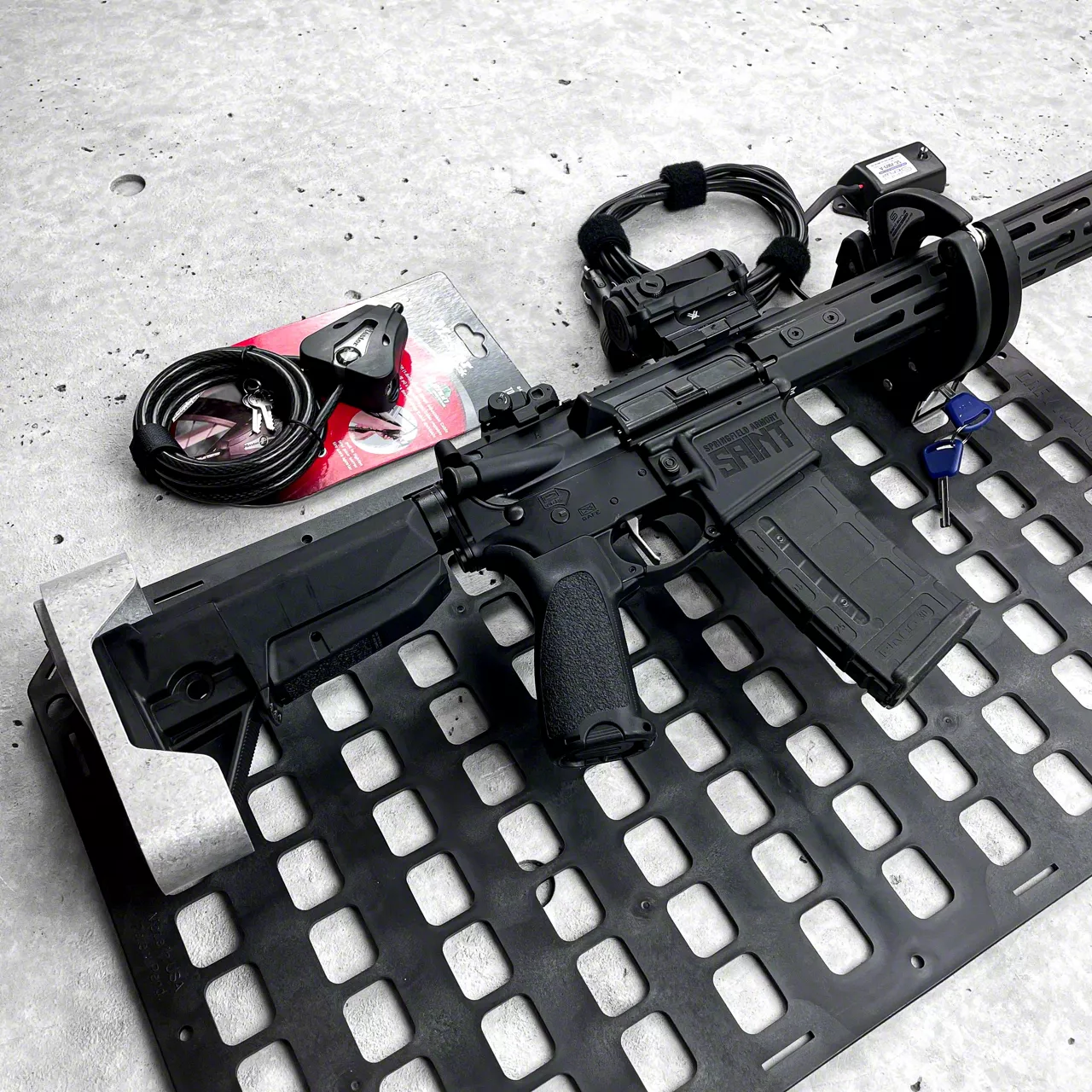 Grey Man Tactical Tacoma Locking Rifle Rack MOLLE Panel with SC-6 Mount ...