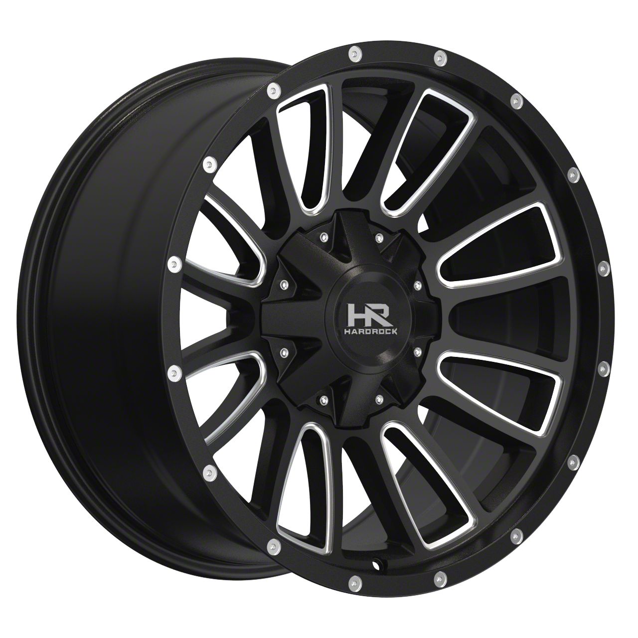 Hardrock Offroad Tundra Tactical Gloss Black Milled 5-Lug Wheel; 22x10 ...