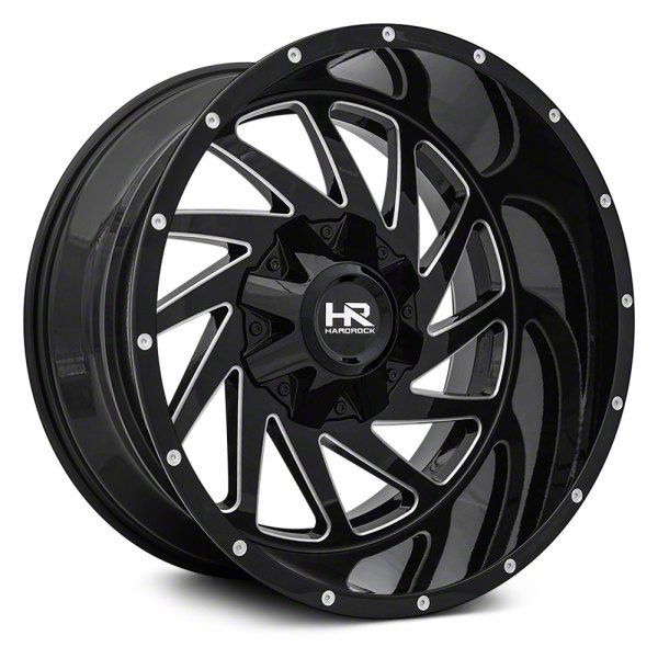 Hardrock Offroad Toyota 4-Runner Crusher Gloss Black Milled 6-Lug Wheel ...