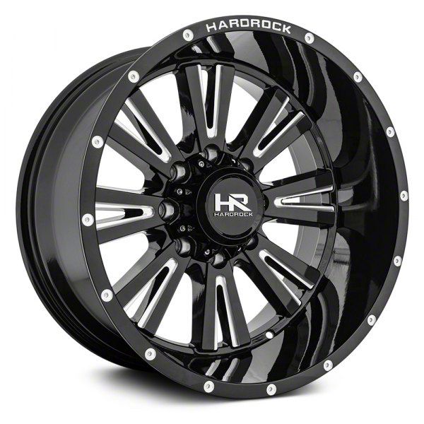 Hardrock Offroad Bronco Spine Xposed Gloss Black 6-Lug Wheel; 24x12 ...