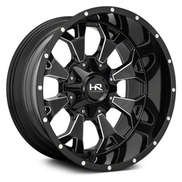 Hardrock Offroad Jeep Wrangler Devastator Gloss Black Milled Wheel ...
